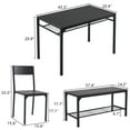 Ktaxon 4 Pcs Kitchen Dining Set, Compact Nesting Table with 2 Chairs ...