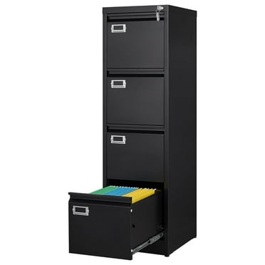 4 Drawer File Cabinet with Lock Metal Vertical File Storage Cabinet ...