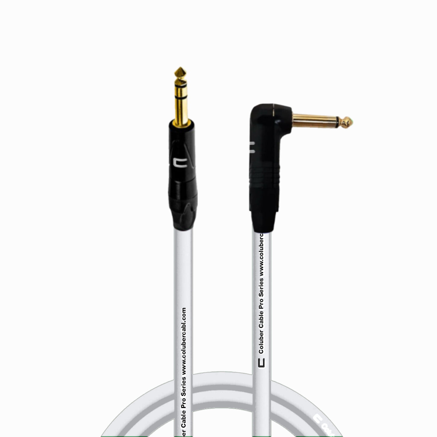 Coluber Cable 1/4" TRS Male - Right Angle 1/4" TS Pro 3-Pin Audio ...