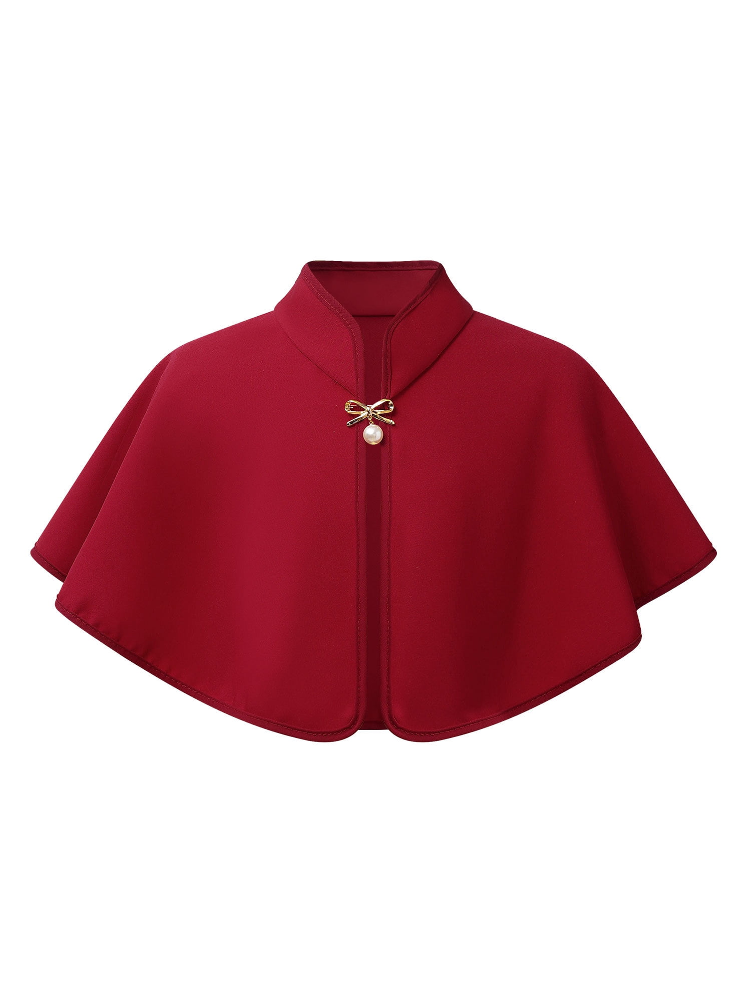 IEFIEL Flower Girls Princess Brooch Cape Wraps Toddlers Mock Neck Shawl ...