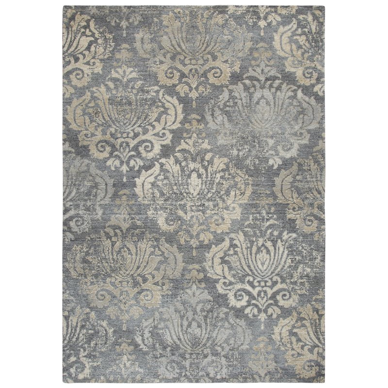 Alora Decor Euphoria 3' x 5' Damask Distress Gray/Gray/Rust/Blue Hybrid ...
