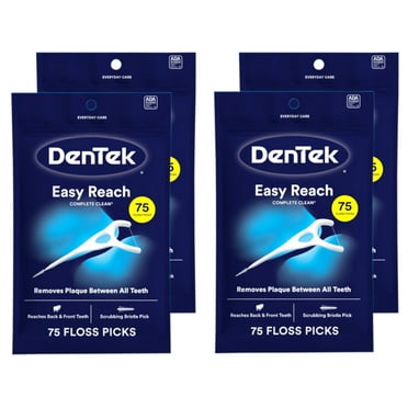 DenTek Complete Clean Easy Reach Floss Picks, No Break No Shred, 75 Count, 3 Pack - Walmart.com