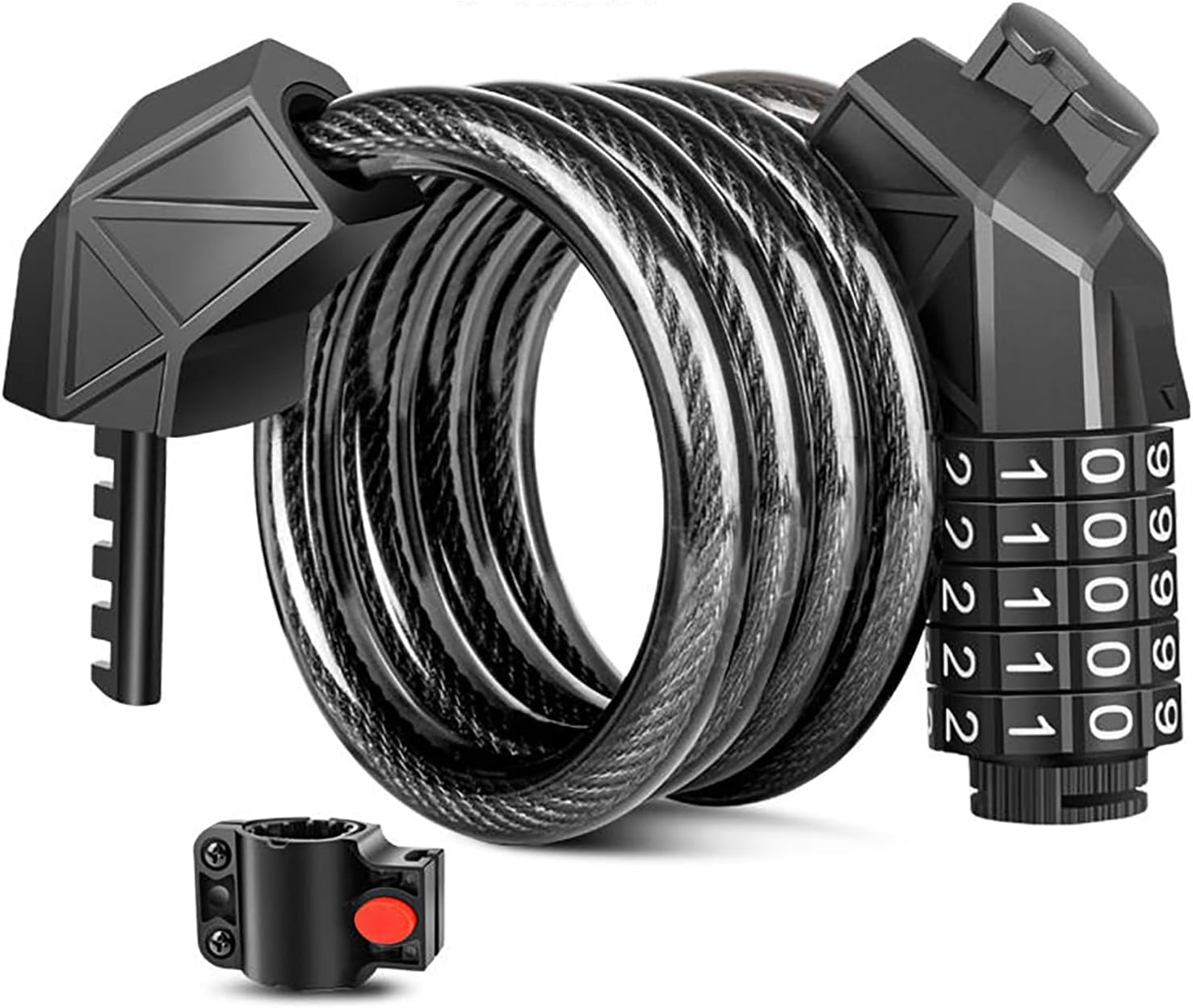 Cable de bloqueo de bicicleta XCF Candado de combinación autoenrollable reiniciable de SEGURIDAD ...