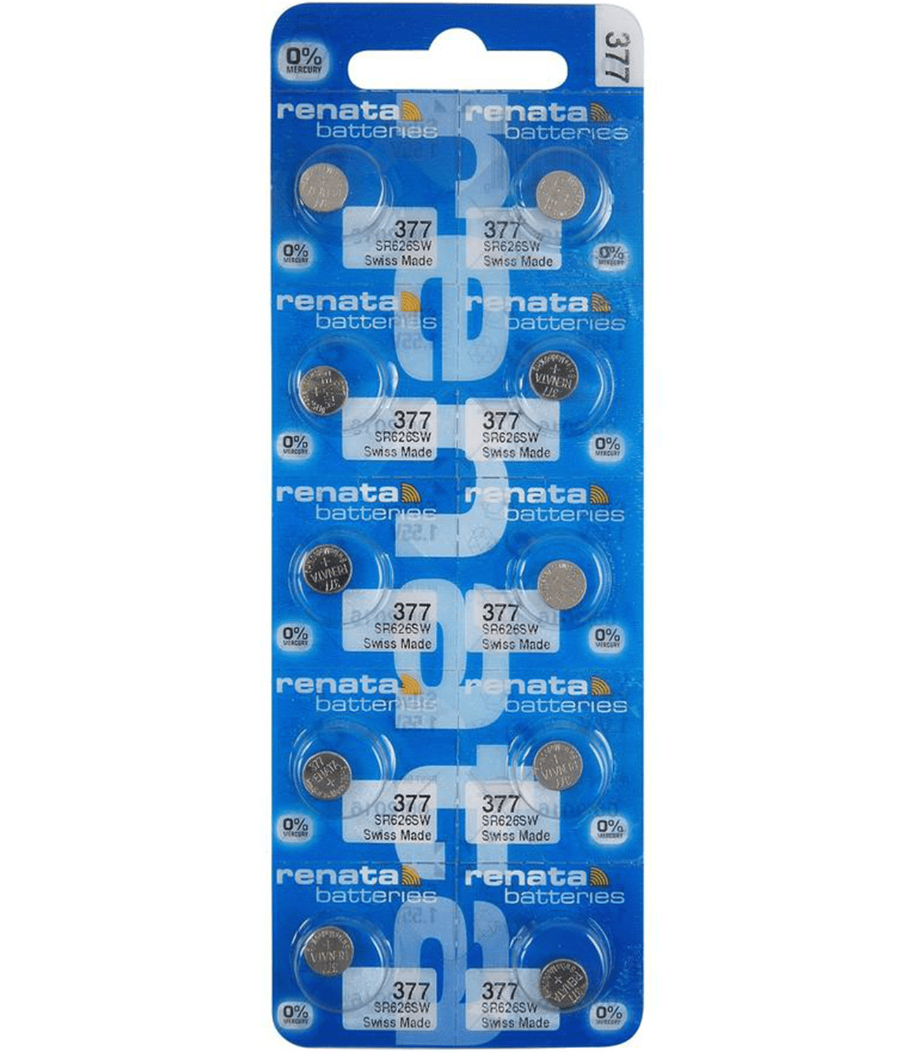 Renata 377 SR626SW Batteries - 1.55V Silver Oxide 377 Watch Battery (10 ...