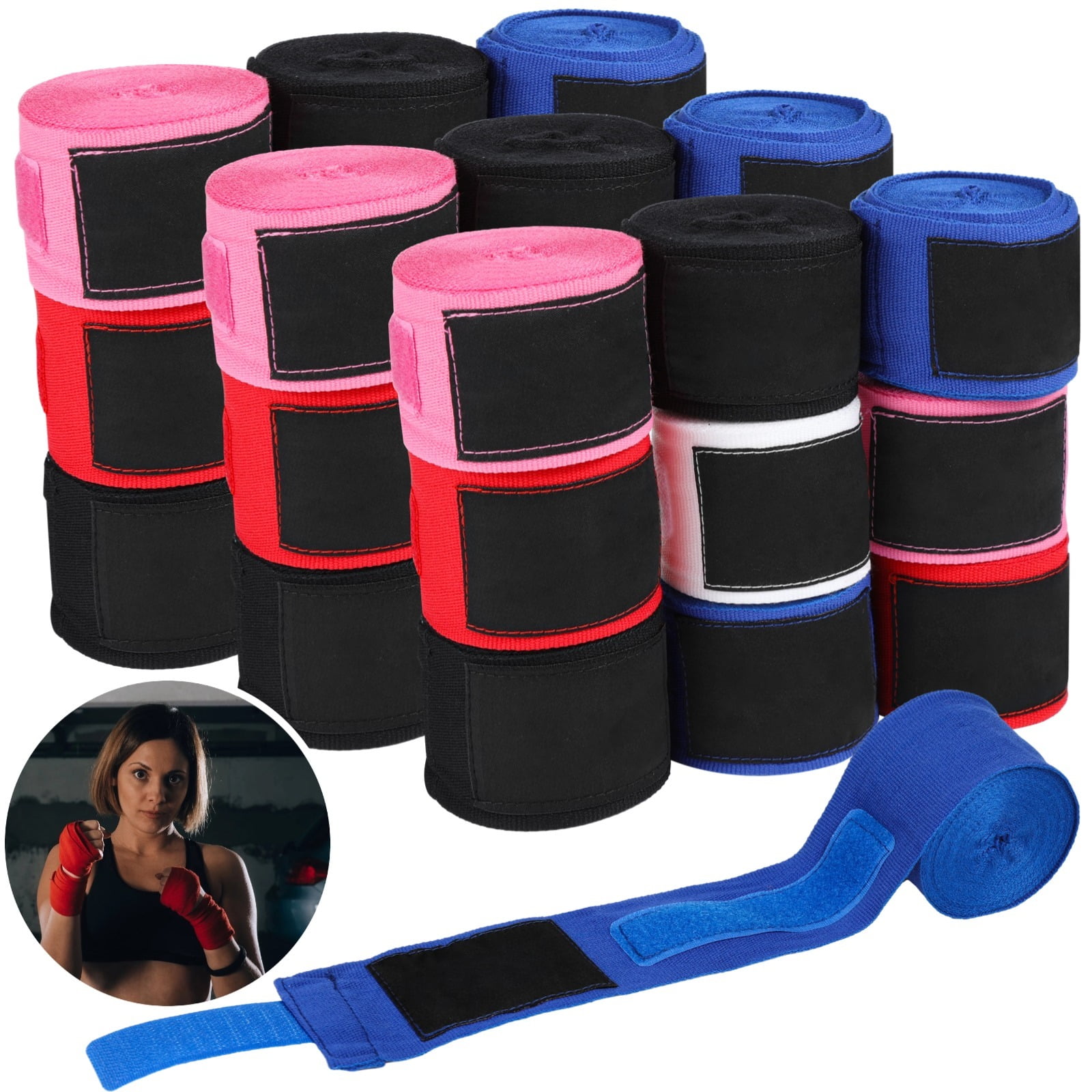 15 pares de vendas de boxeo Timcorr 14.7 pies 5 colores surtidos vendas ...