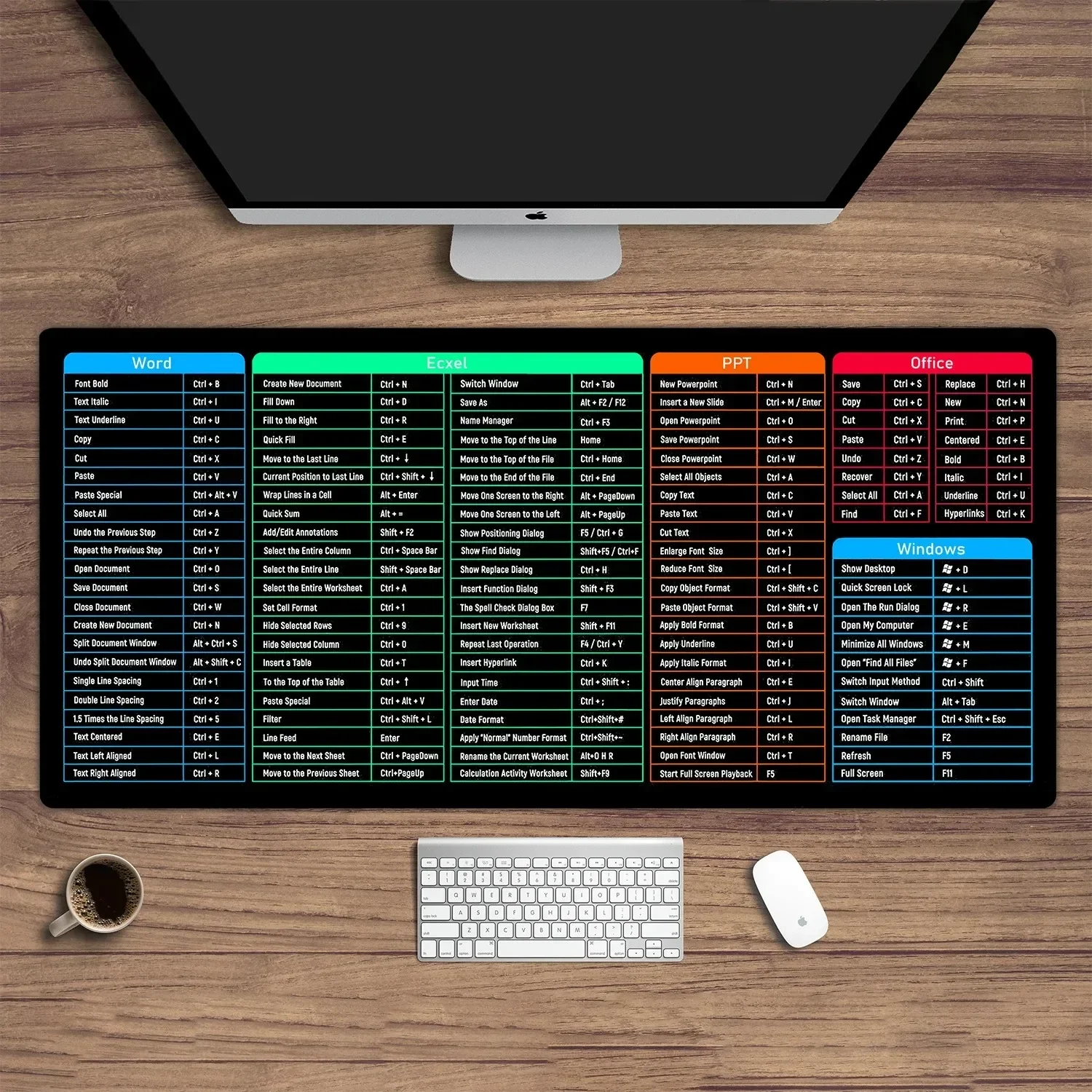 Tapis de souris ShortSulDesk avec couture anti-alde, clavier PC ...
