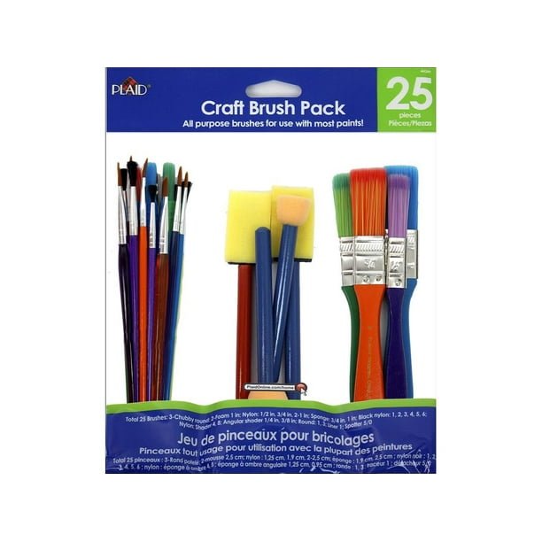 Plaid Craft Brush Pack, 25 Piece - Walmart.com - Walmart.com