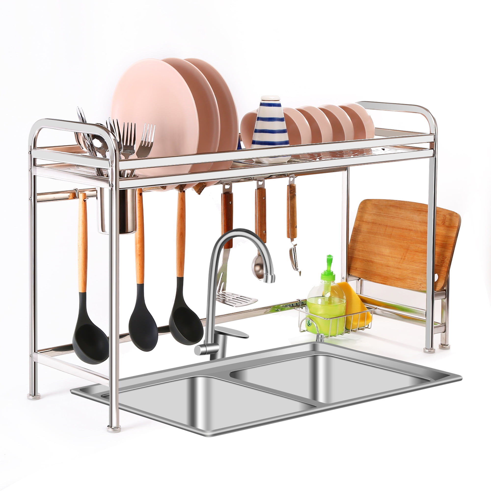 Dish Drying Rack Large Premium Stainless Steel Dish Rack With Utensil
