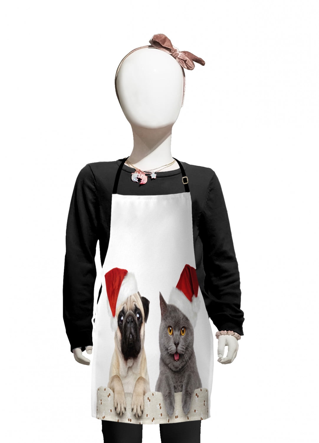 Pug Kids Apron, Christmas Themed Animal Photography a Cat and Dog ...