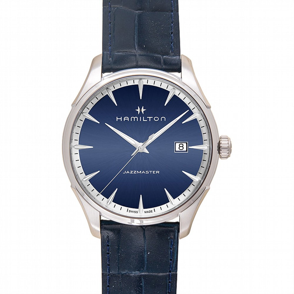 Hamilton - Hamilton Men's 40mm Blue Leather Band Steel Case S. Sapphire ...