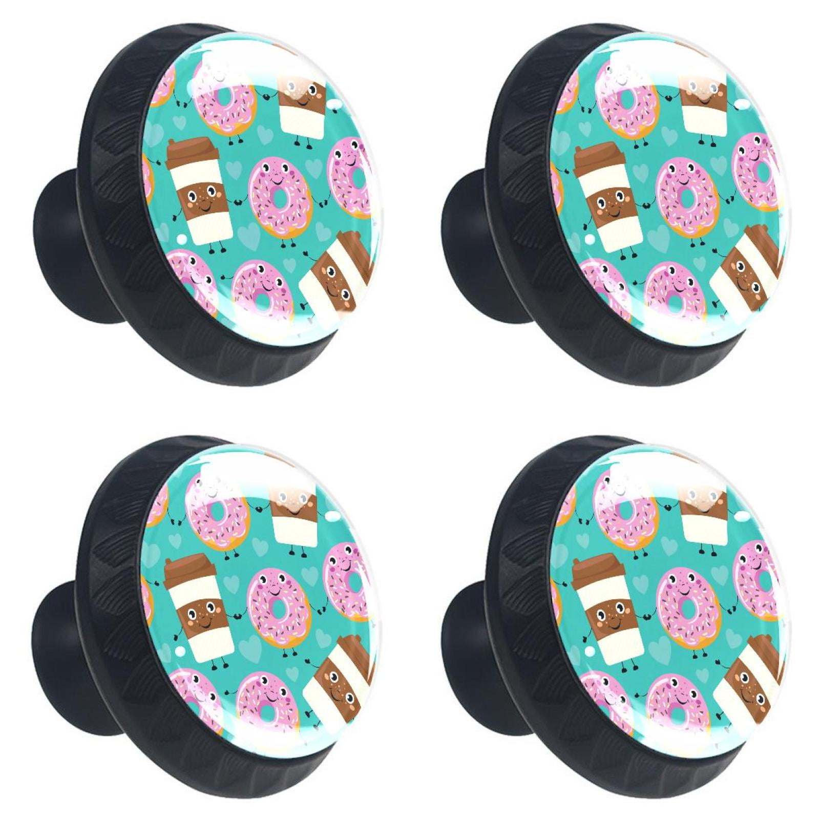 4 Pcs Donut Drinks Coffee Knobs for Kitchen Cabinet Cupboard Dresser ...