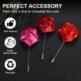 24-Pack Flower Lapel Pins for Men, Rose Boutonnieres Pin Groom Wedding ...