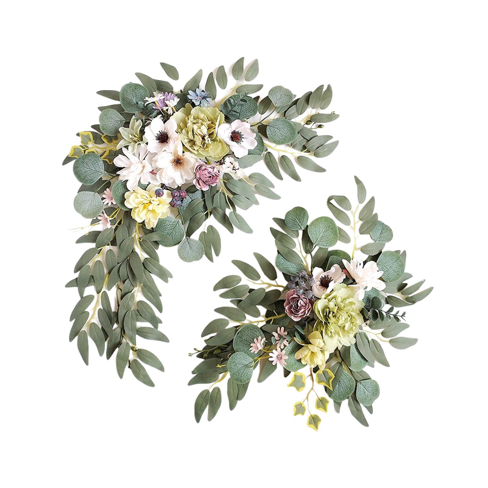 2x Farmhouse Artificial Wreath Fake flower Leaves Photo Props Flower ...