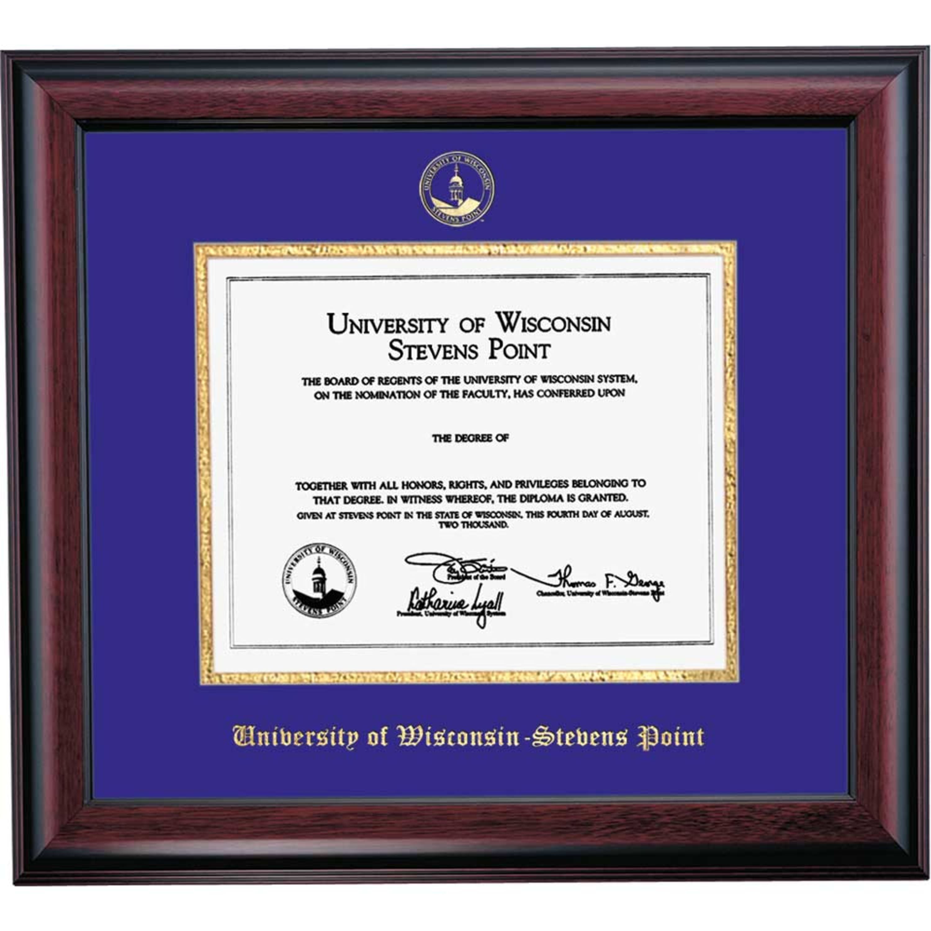 OCM Diploma Frame for University of Wisconsin-Stevens Point, 16" x 18 ...