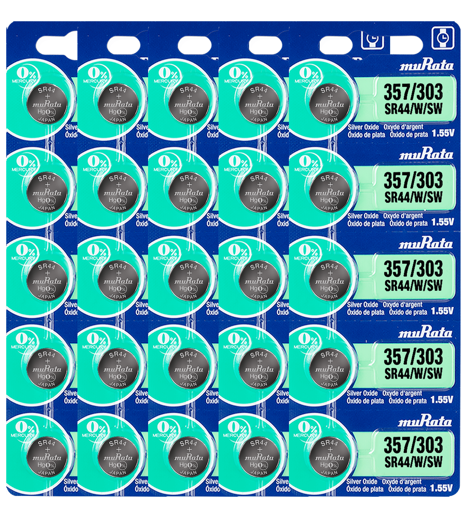 Murata 357/303 SR44/W/SW Battery 1.55V Silver Oxide Watch Button Cell ...