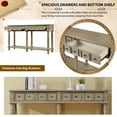 Retro Console Table Entryway Table 58" Long Sofa Table with 2 Drawers ...