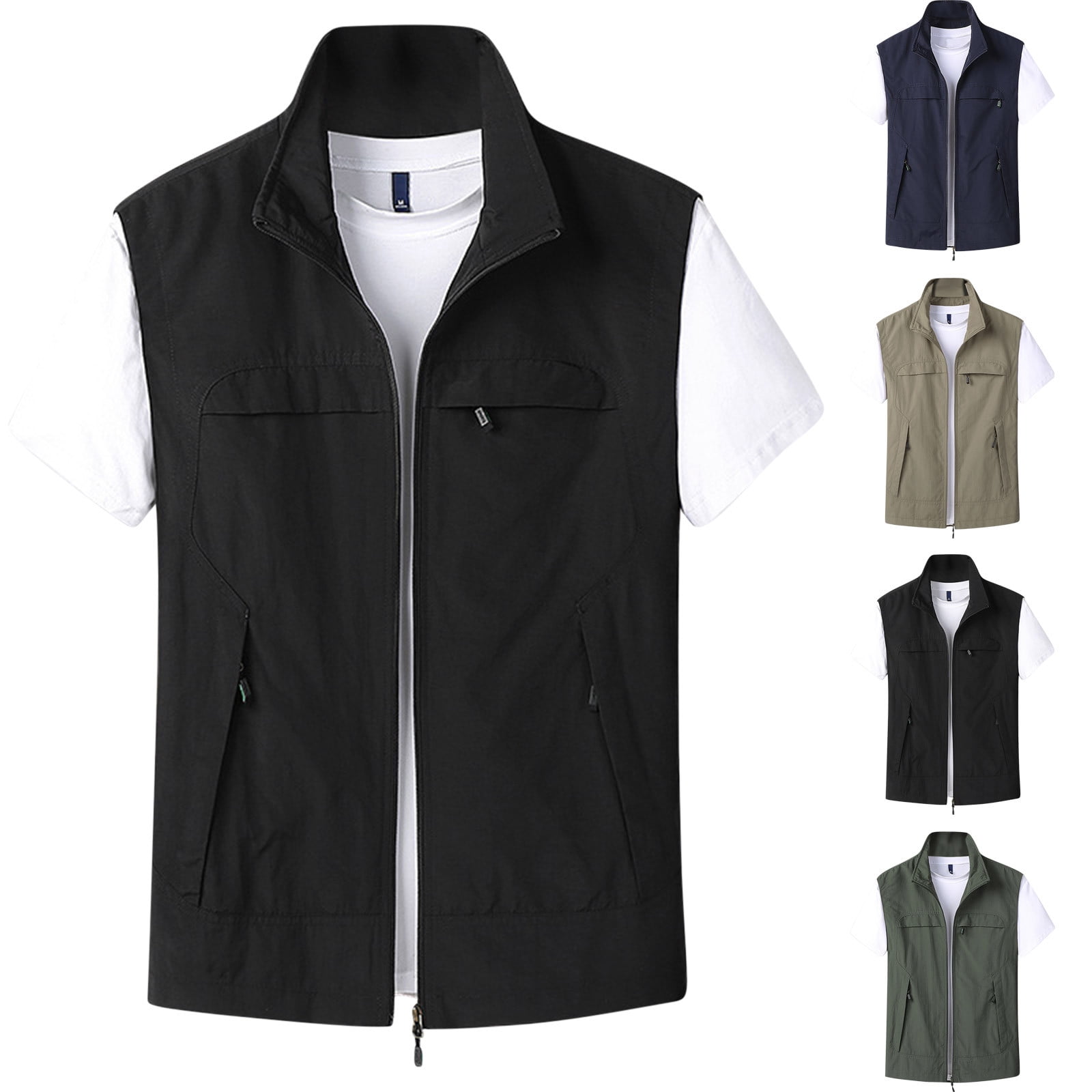 APEXFWDT Men's Casual Outdoor Work Vest Quick-drying Safari Fishing ...