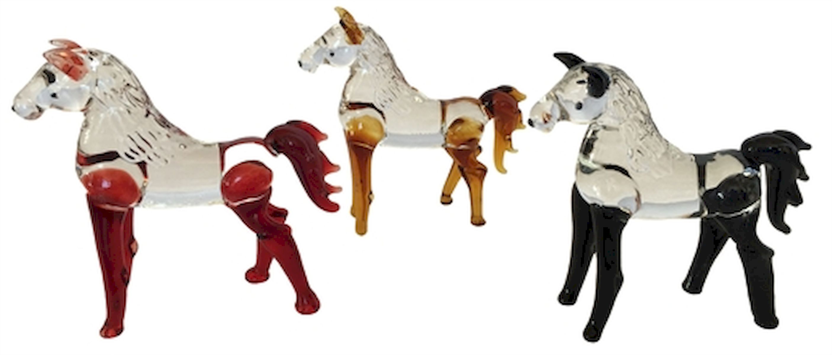 Set Of 3 Assorted Colors Mini Glass Horse Figurine - Walmart.com