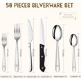 58-piece silverware set service for 10 people - stainless steel cutlery ...
