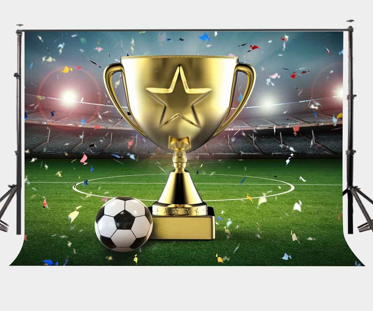 GreenDecor 7x5ft Football Game World Cup Backdrop Green Football Field ...