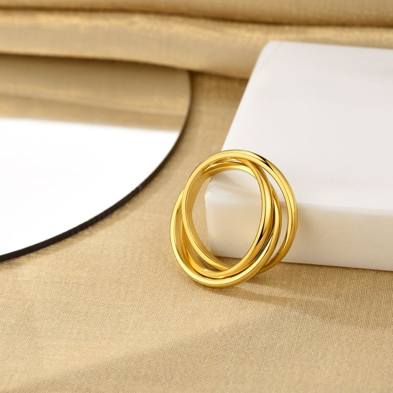 Triple Gold Interlocking Ring