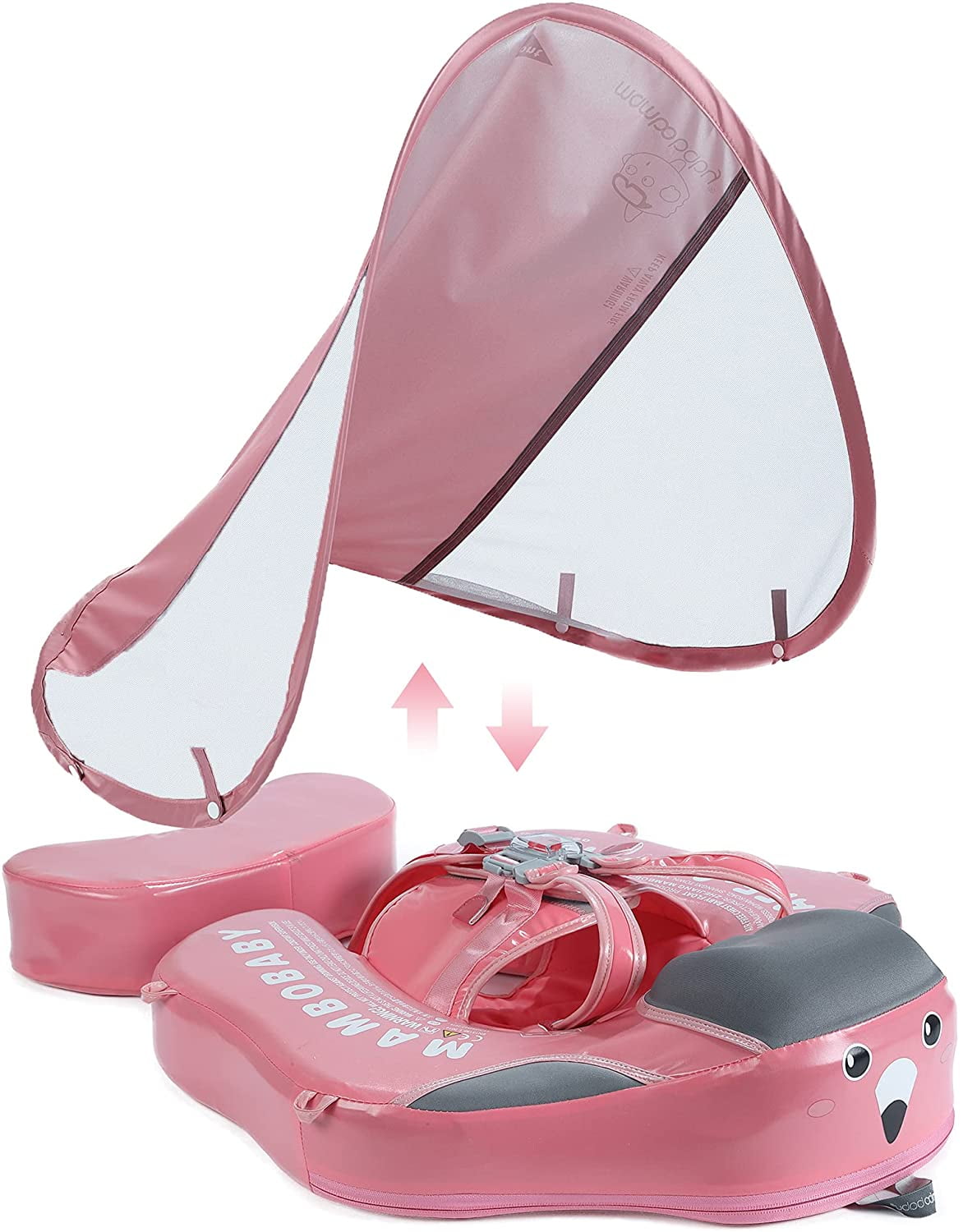 HECCEI Mambobaby Baby Floats with UPF50+ Canopy Non-inflatable Pool ...