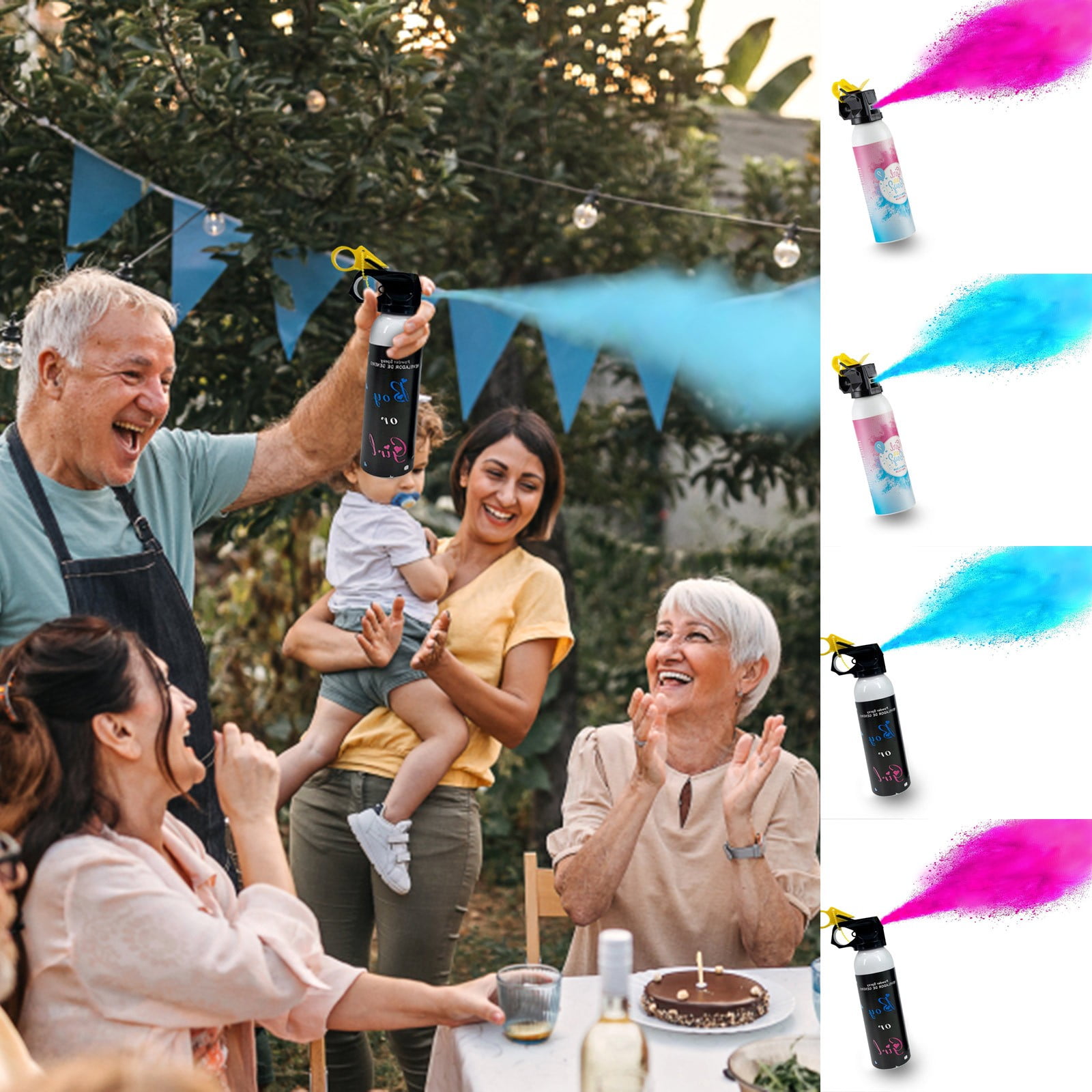 Baby Shower Polvo Bebé Género Revelar Polvo Spray Género Revelar Por ...