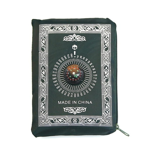 Prayer Rug Portable Braided Mats Simply Print With Compass In Pouch ...
