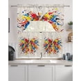 Ballerina Kitchen Curtains Set for Windows 3 Piece Cafe Curtains 36 ...