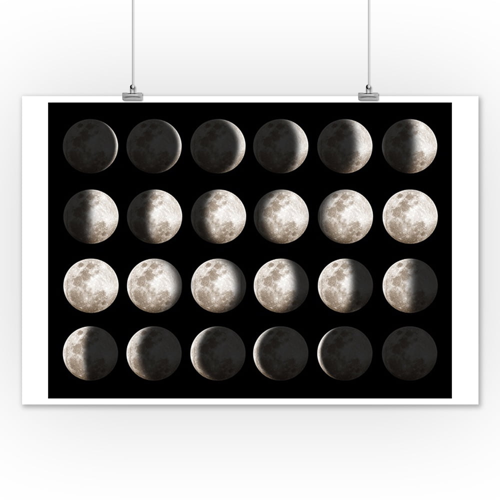 Moon Phases Collage Photography A-90393 (12x18 Art Print, Wall Decor ...
