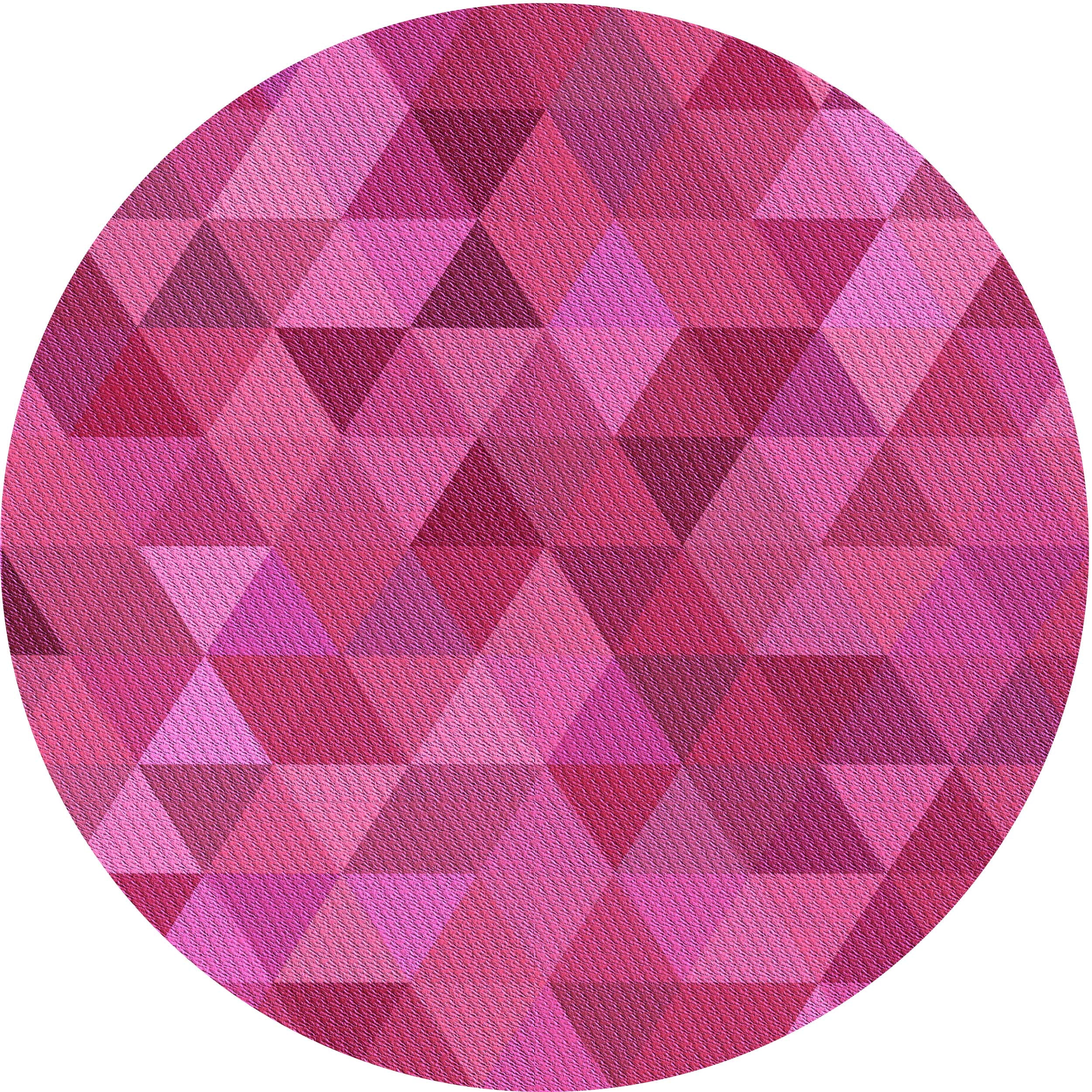 Ahgly Company Indoor Round Patterned Neon Pink Area Rugs, 6' Round ...