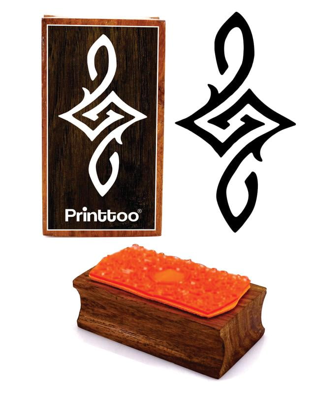 Printtoo Tribal Design Design Rectangular Wooden Rubber Stamp Block ...