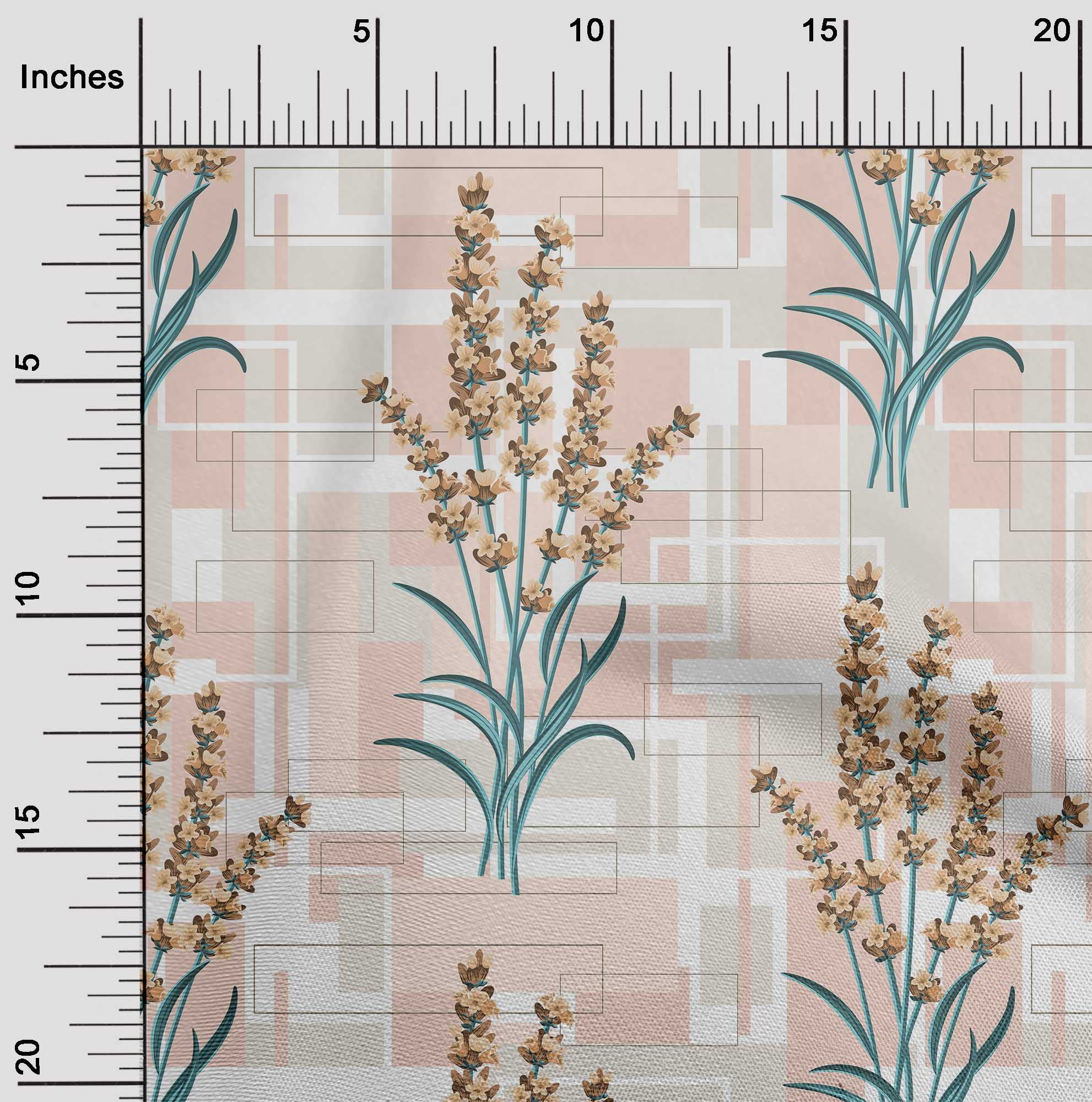 oneOone Viscose Jersey Pale Pink Fabric Leaves & Flowers Floral Sewing ...