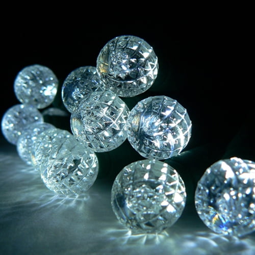 Christmas Lights Round Faceted String Lights Battery Operated 6 Foot ...