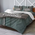 4 Piece Duvet Cover Set Full, Vintage Farmhouse Green Board Soft ...