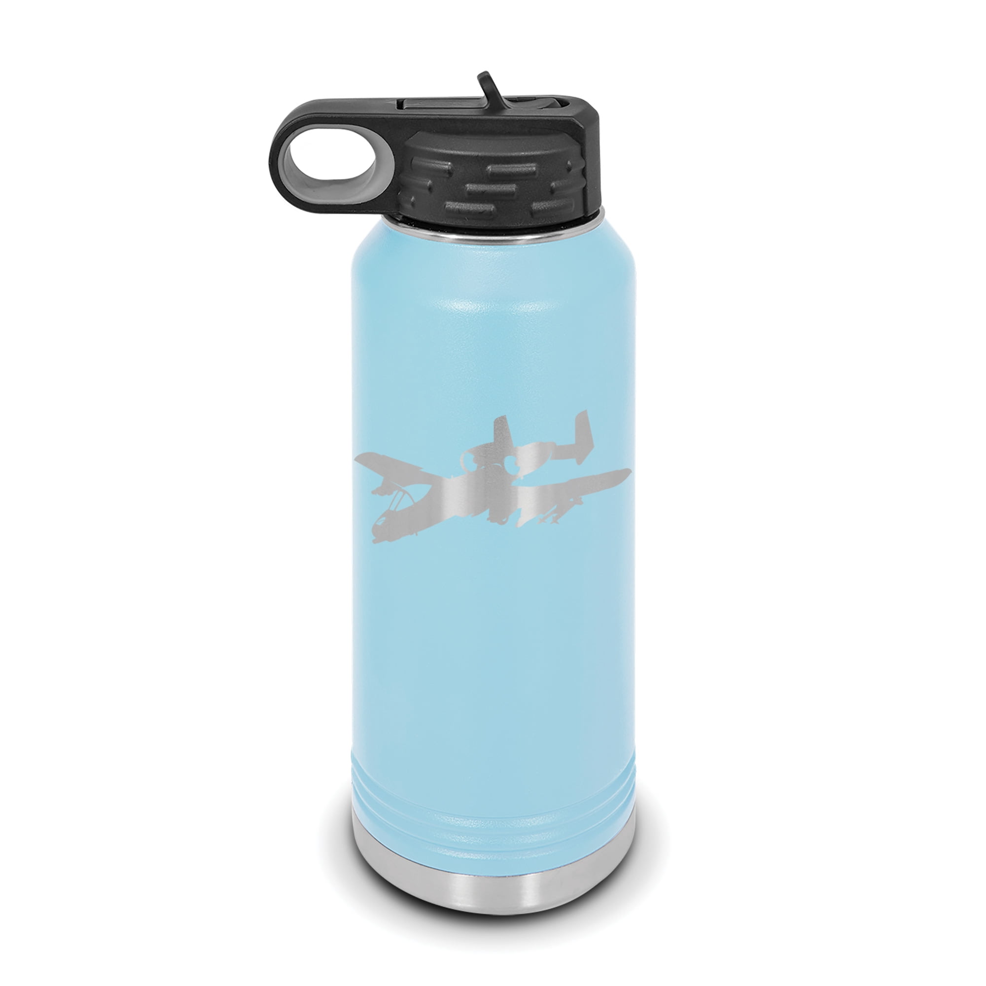 A-10 Thunderbolt II Angled Water Bottle 32 oz - Laser Engraved w/ Flip ...