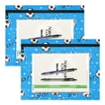 ALAZA Football on Blue Pattern Pencil Pouch 3 Ring Binder with Clear ...