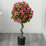 Nearly Natural 3' Azalea Artificial Topiary Tree, Pink - Walmart.com