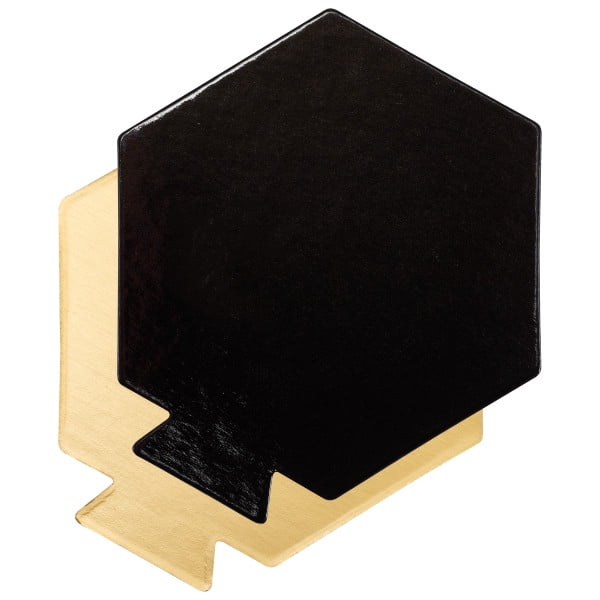 Cake Board - Black/Gold Reversible - Hexagon - 3.5" w/ Tab (10 pieces ...