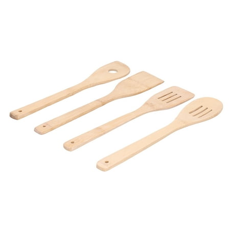 4Pcs/Set Cooking Spoon, Natural Bamboo Bamboo Spatula Set Square ...
