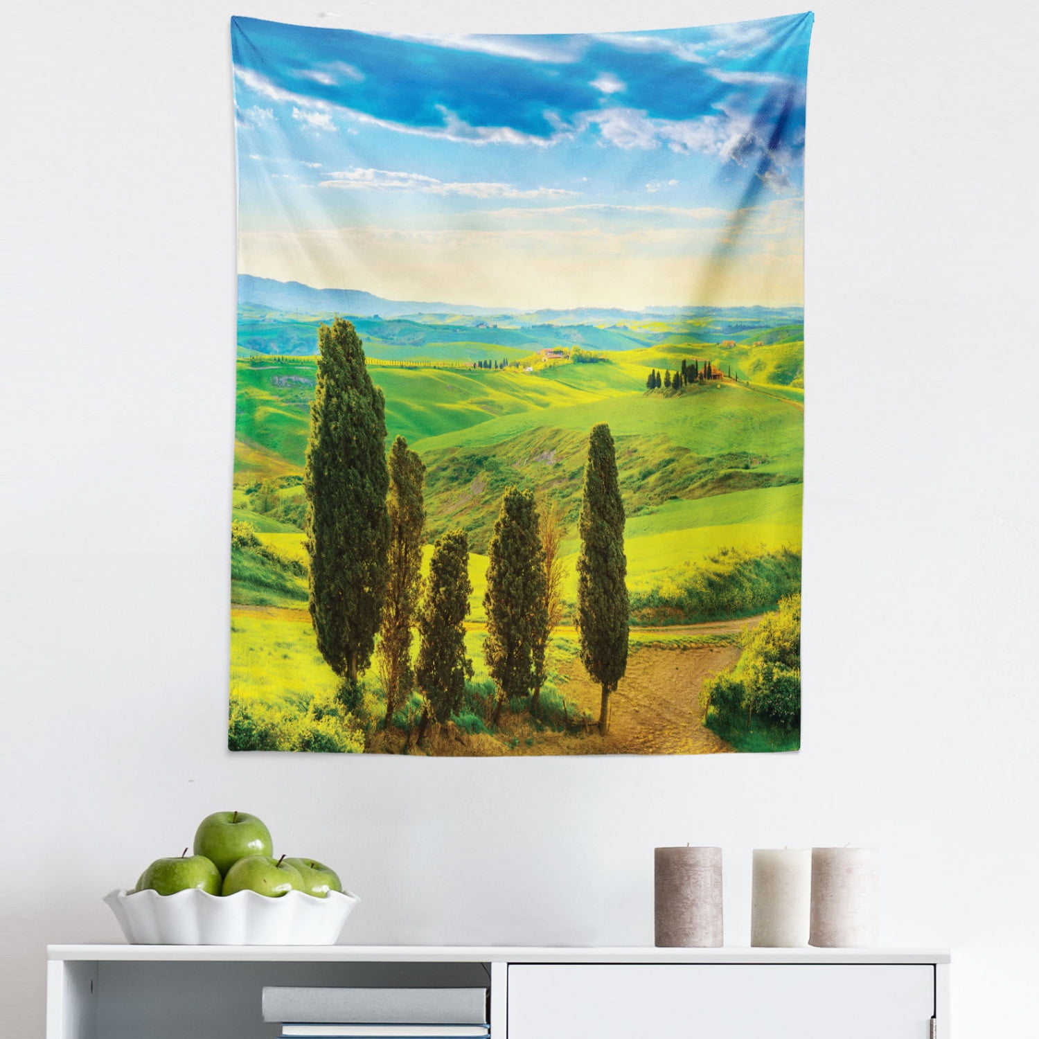 Country Tapestry, Rural Sunset in Italy Countryside with Trees Fresh ...