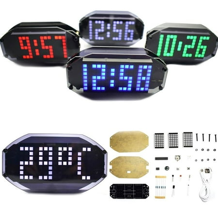 Led Digital Dot Matrix Desk Clock Mirror Temperature Dot Matrix Holiday ...