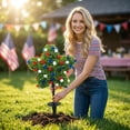 23.6" Artificial Star Shaped Topiary Trees, Artificial Outdoor Star ...
