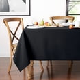 AUQ Fabric Tablecloth,Black,60"W X 102"L Rectangle Tablecloth Rectangle ...