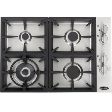 Slide-In Counter Gas Cooktop with 6 Sealed Italian Burners, Black ...