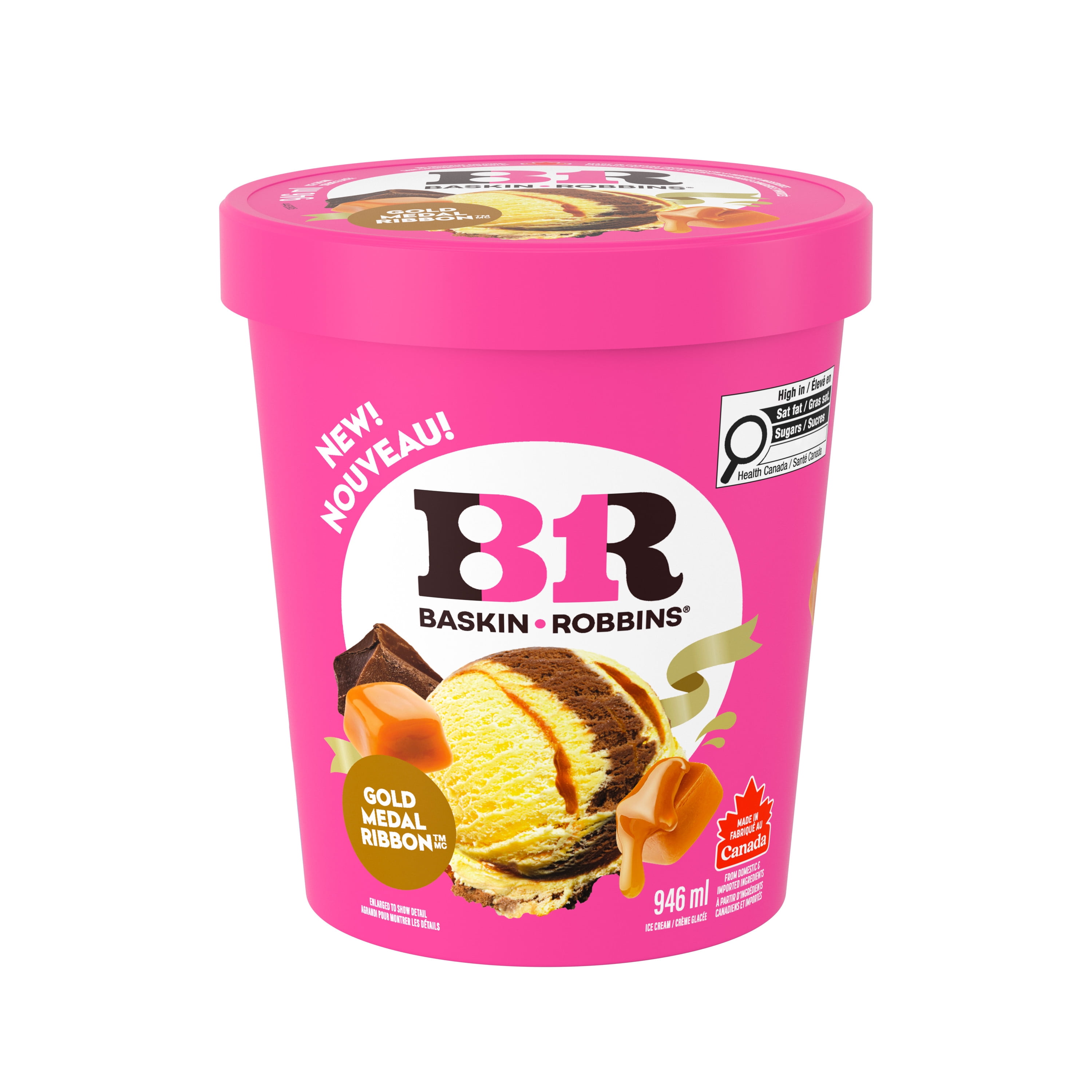 BASKIN ROBBINS Gold Medal Ribbon Ice Cream, Chocolate & Vanilla Ice ...