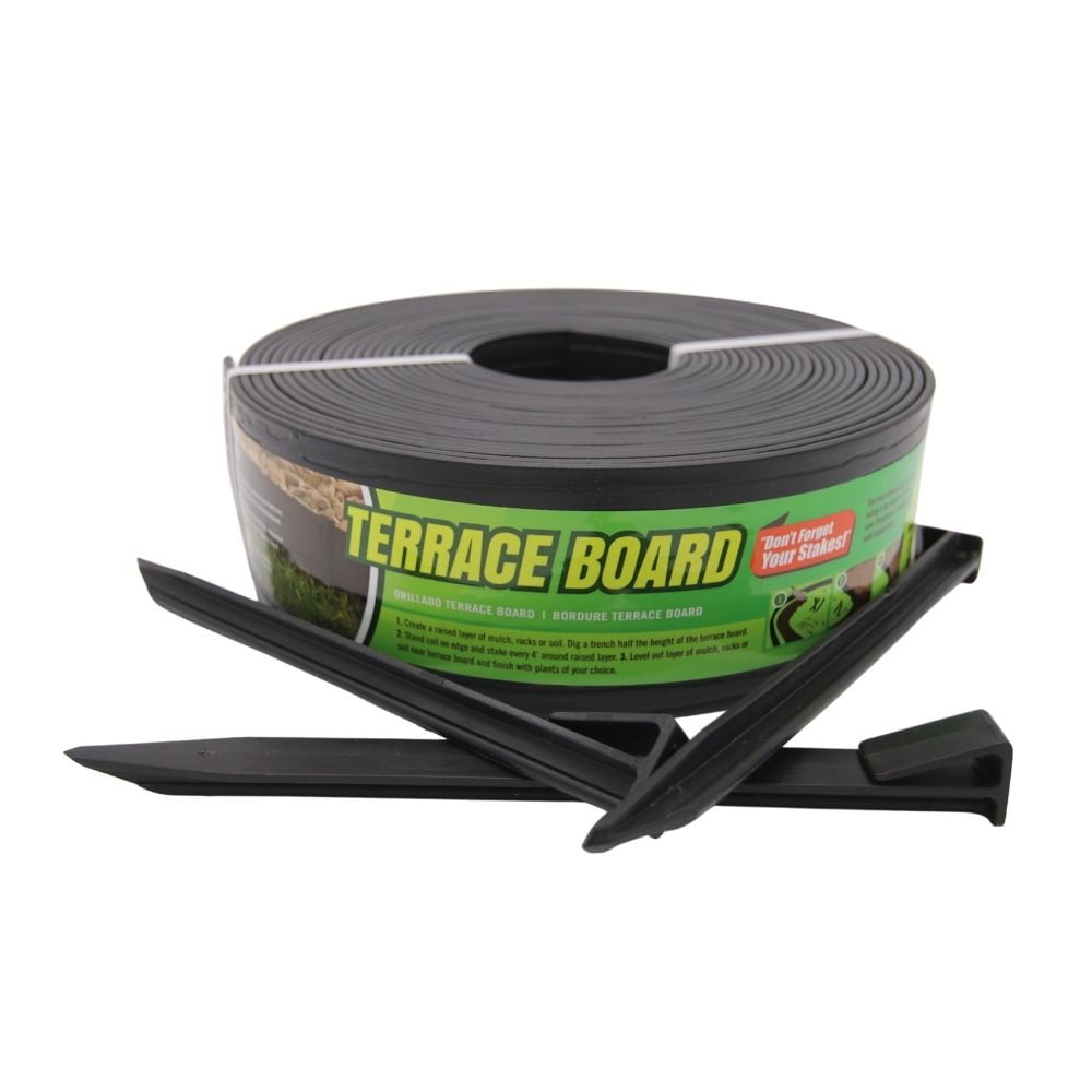 Buy Master Mark Terrace Board Landscape Coiled Edging,Black Plastic 3 ...