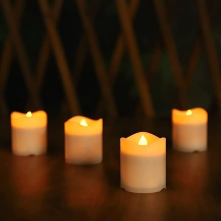 Solar Powered LED Candle Lights, Flameless Rechargeable Amber ...