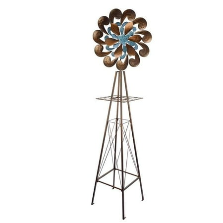 Red Carpet Studios 34309 Flower Swirl Blue & Bronze Windmill | Walmart ...