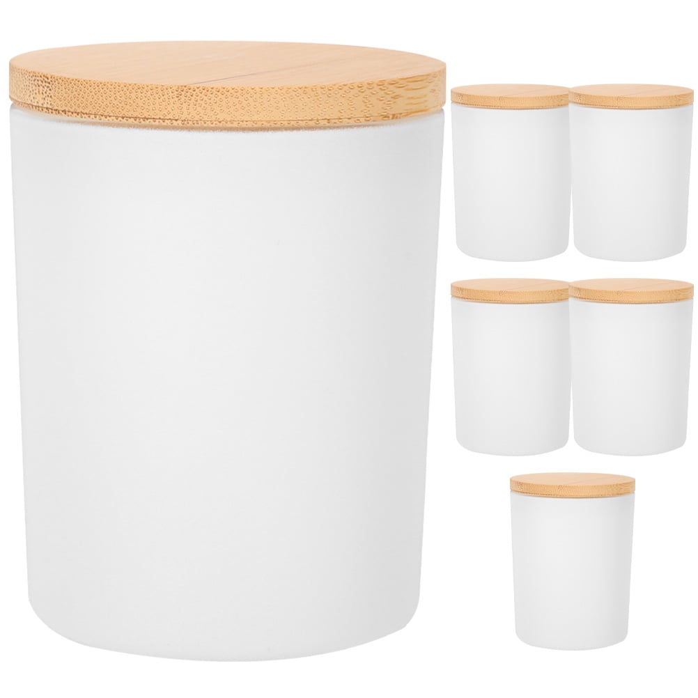 NUOLUX 6 Sets of Glass Candle Jars with Bamboo Lids Candle Packaging ... NUOLUX 6 Sets of Glass Candle Jars with Bamboo Lids Candle Packaging ...